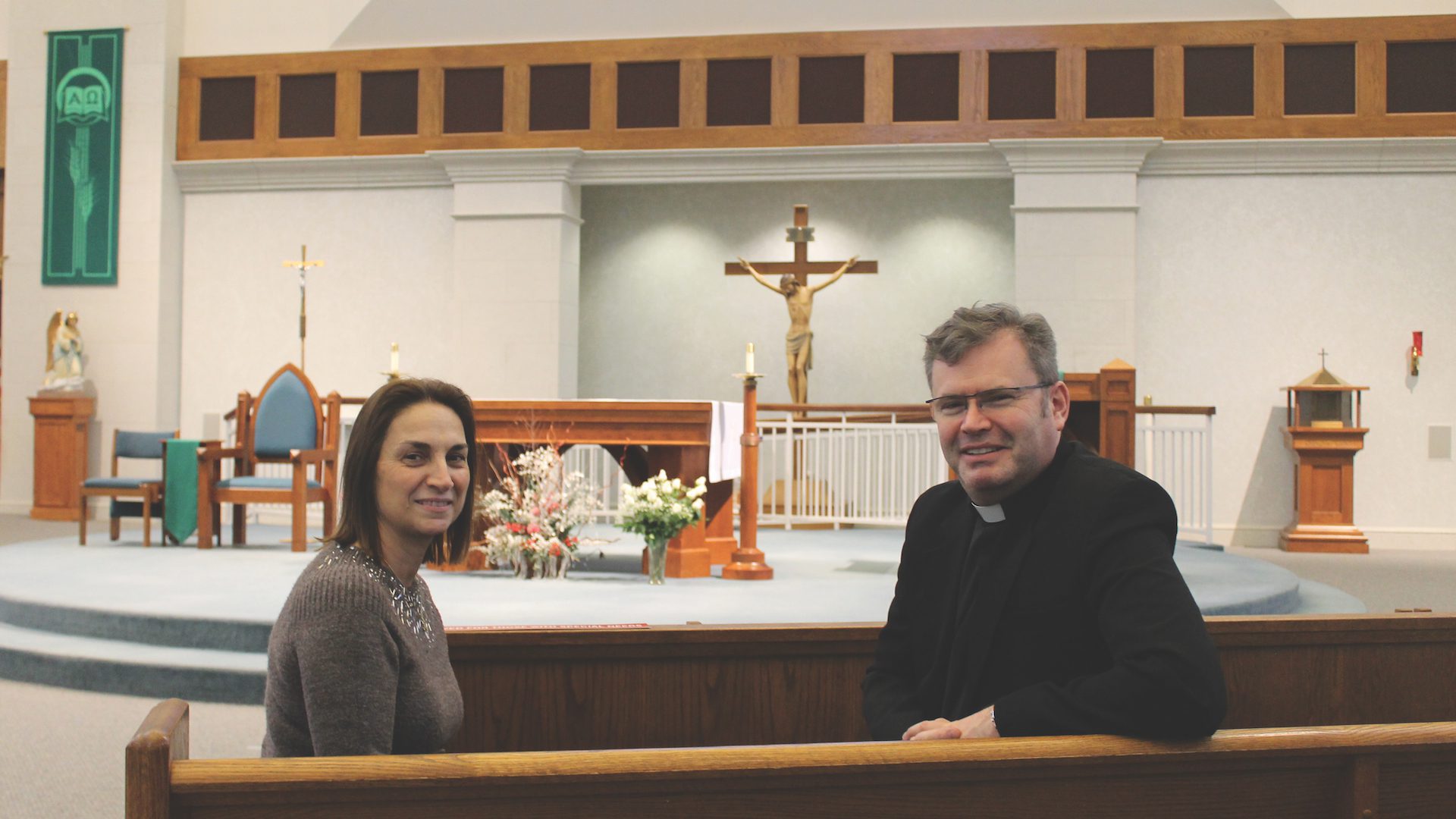 Lynn Ortiz & Father Ray Corbin | St Stephen School